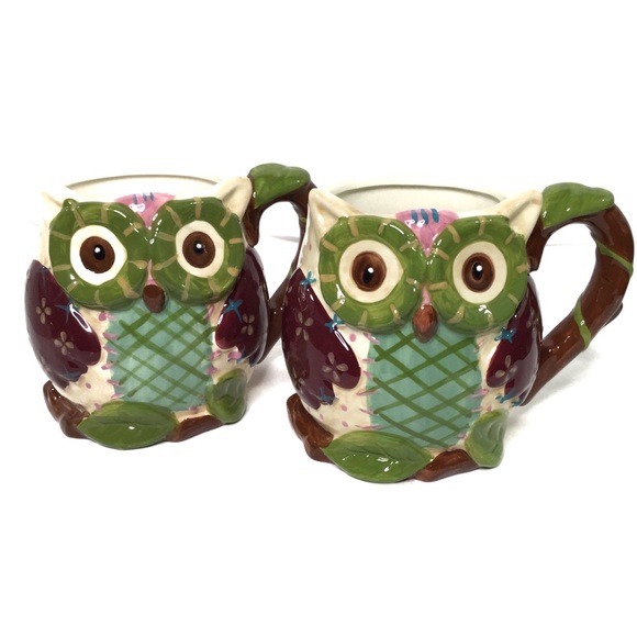 Pier 1 | Kitchen | Olli The Owl Pair Of Oversized Mugs | Poshmark